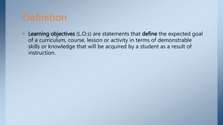 Learning objectives | PPTX