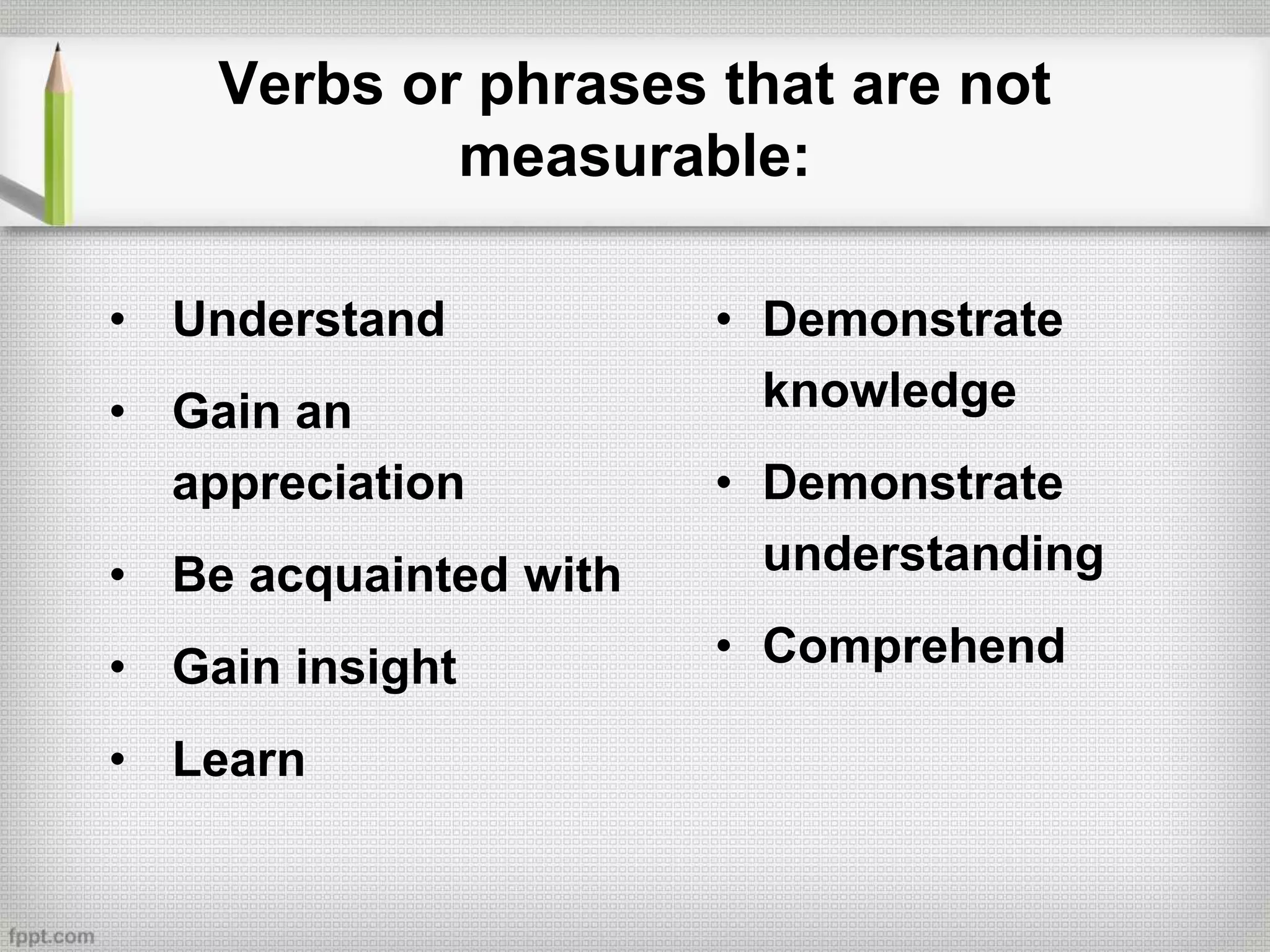 Learning Objectives and Bloom's Taxonomy | PPTX