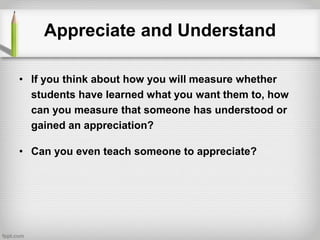 Learning Objectives and Bloom's Taxonomy | PPT