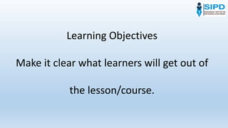 Set Clear Learning Objectives | PPT