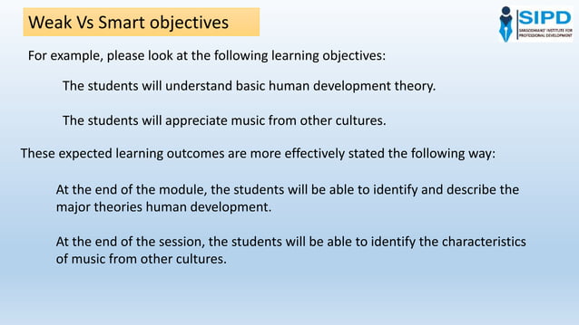 Set Clear Learning Objectives | PPT