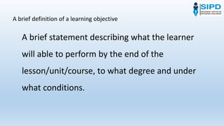 Set Clear Learning Objectives | PPT
