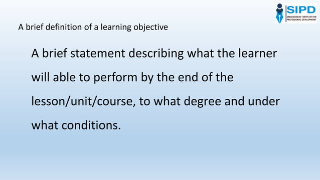 Set Clear Learning Objectives | PPT
