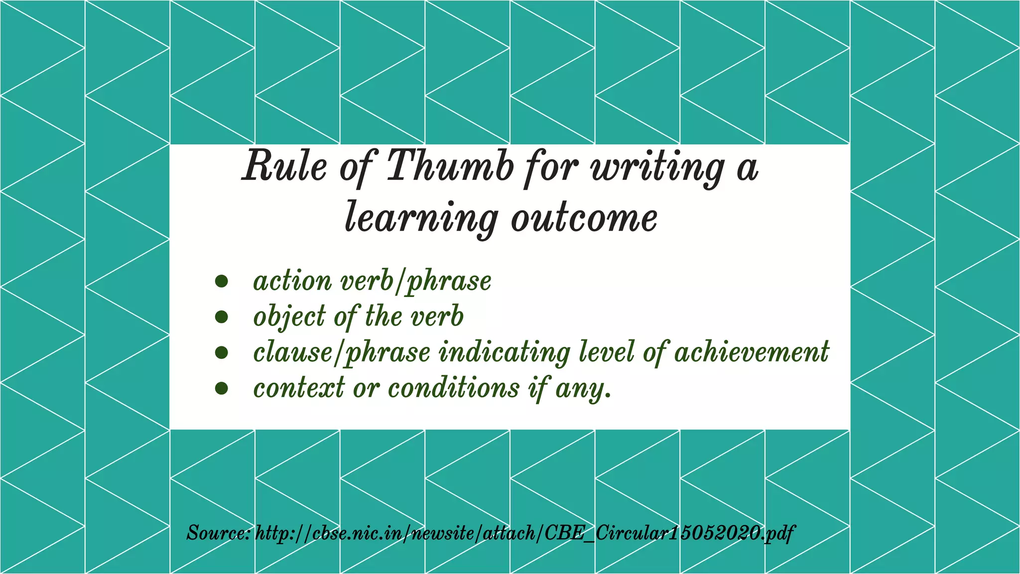 Learning objectives and learning outcomes | PPTX