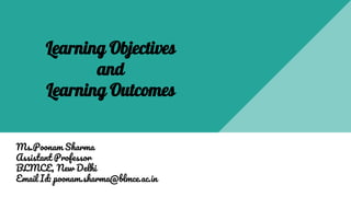 Learning objectives and learning outcomes | PPTX