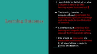 Learning objectives and learning outcomes | PPTX