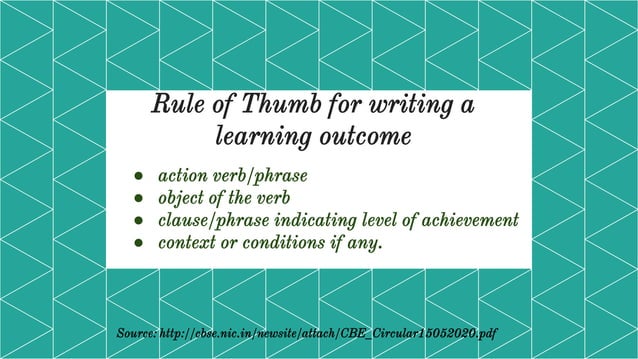 Learning objectives and learning outcomes | PPTX