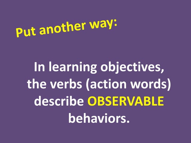 Learningobjectivesfinal 111127194305-phpapp01 | PPT