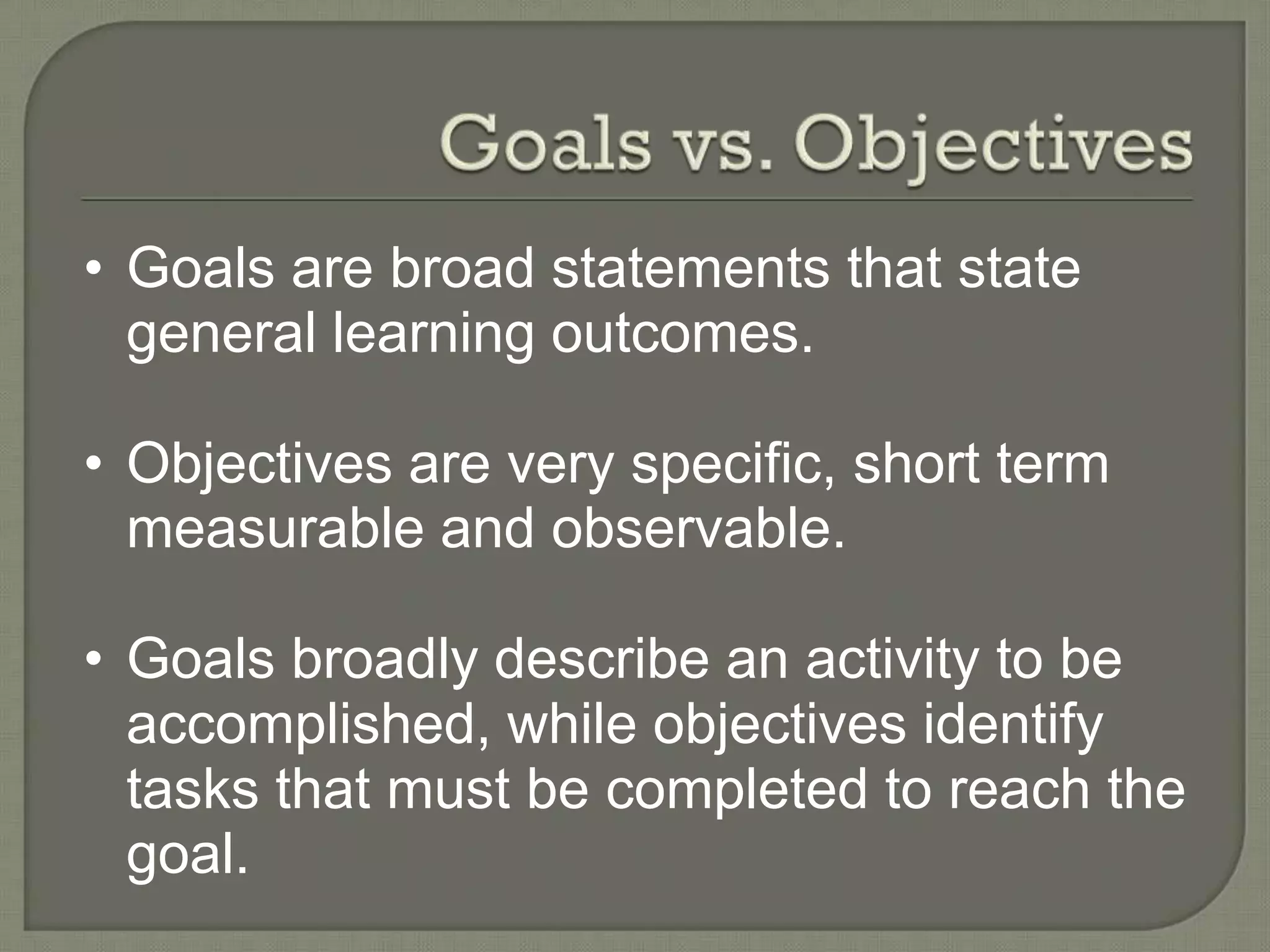 Learning objectives for librarians | PPT