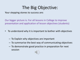 Learning objectives powerpoint | PPTX