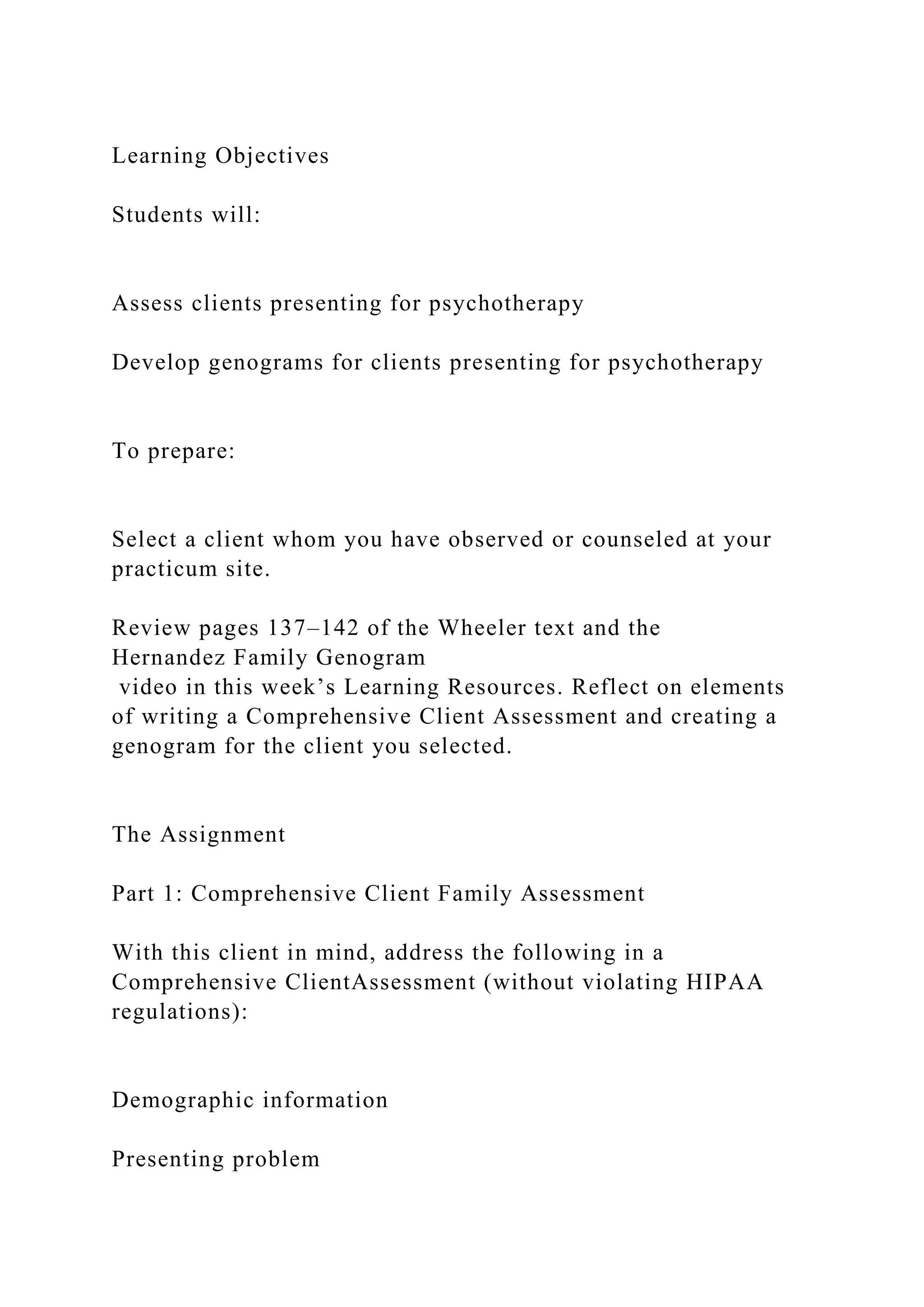 Learning ObjectivesStudents willAssess clients presenting.docx