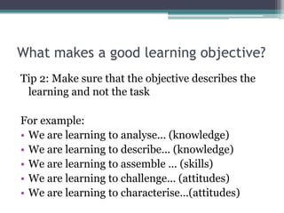 Learning objectives & success criteria inset | PPTX