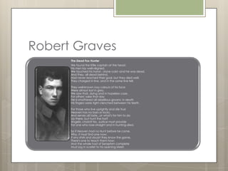 Learning Object: Analysing and Understanding the Poetry of WWI | PPTX