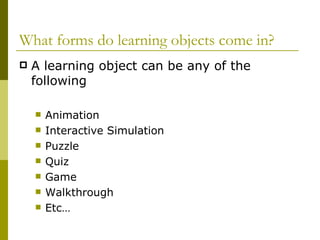 Reusable Learning Objects: Designing and Archiving | PPT | Web Development | Internet