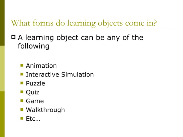 Reusable Learning Objects: Designing and Archiving | PPT | Web ...