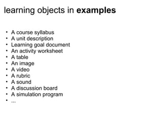 Learning objects in e-learning environments_wo | PPT