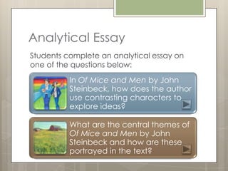 Learning Object: Text Analysis, Of Mice and Men | PPT