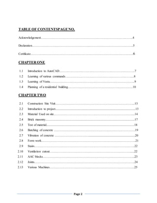 Learning of practical things of civil engineering (report ) | PDF