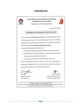 Learning of practical things of civil engineering (report ) | PDF