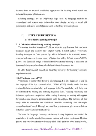 Learning Of Specialized Vocabulary Of Thierd Year Students At Faculty ...