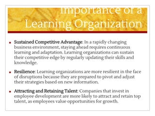 LEARNING ORGANIZATION, MEANING , TYPES, FEATURES | PDF
