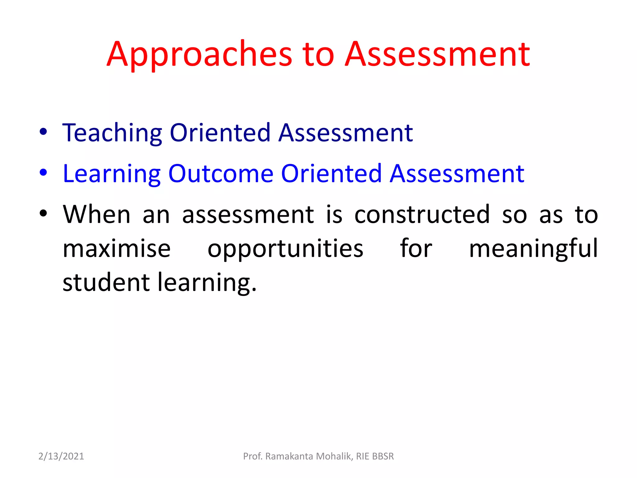 Learning Oriented Assessment | PPTX