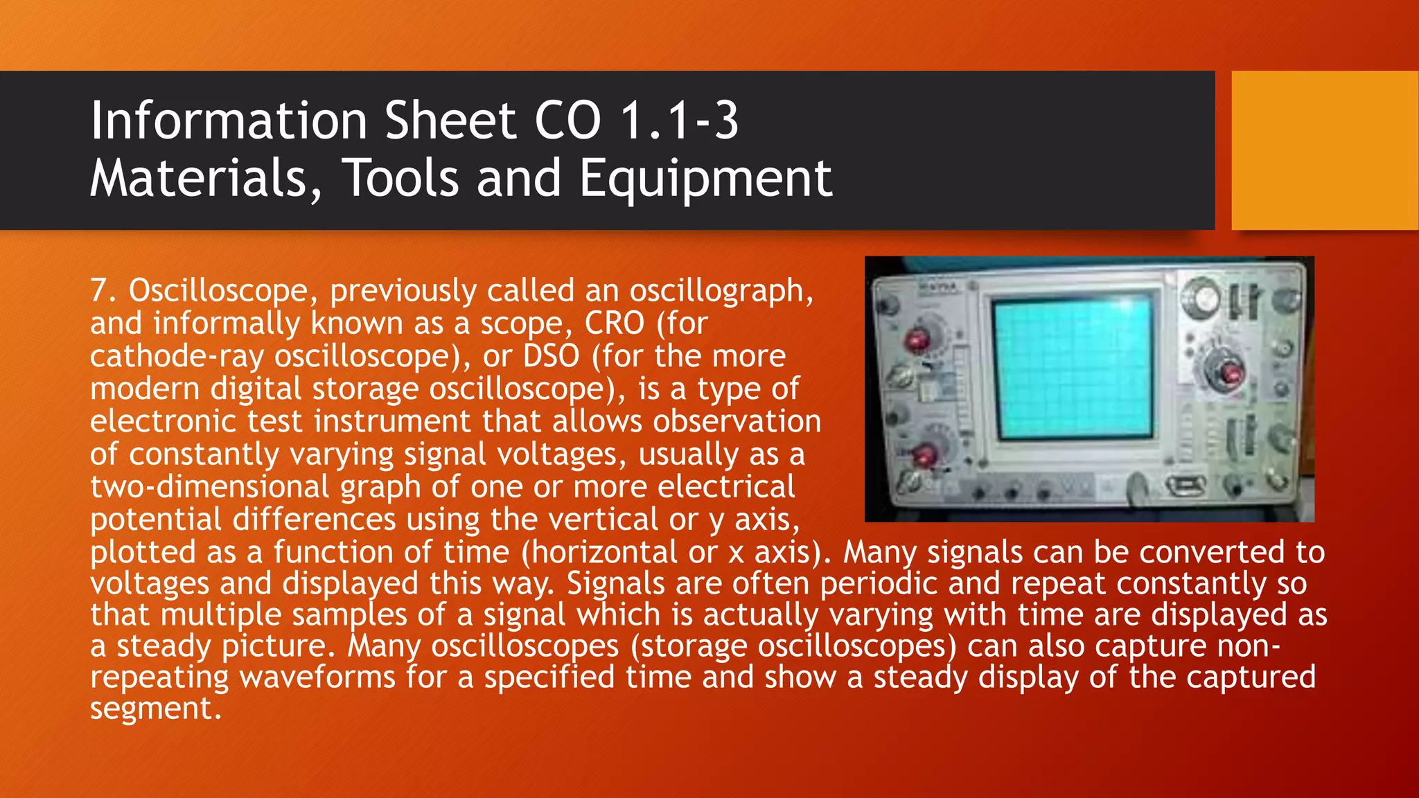 Learning outcome 1 prepare to assemble electronic products | PPTX