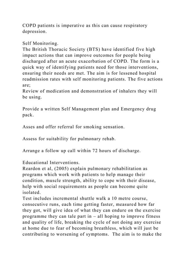 Learning outcome 1The chronicity of COPD allows for self manage.docx