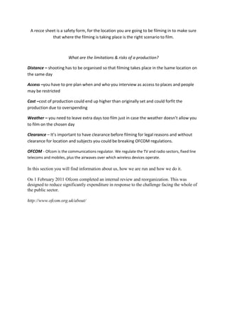 LO1: Understanding pre-production | PDF