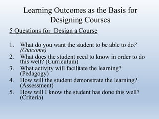 Learning outcome use in teaching and learning | PPTX