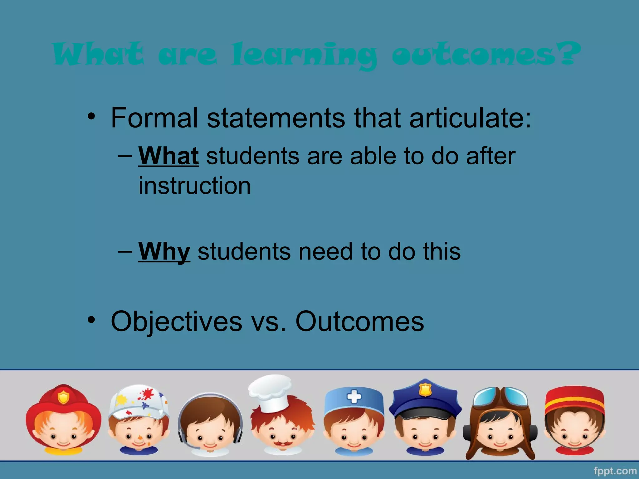 Learning outcomes | PPT