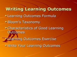Learning outcomes | PPT