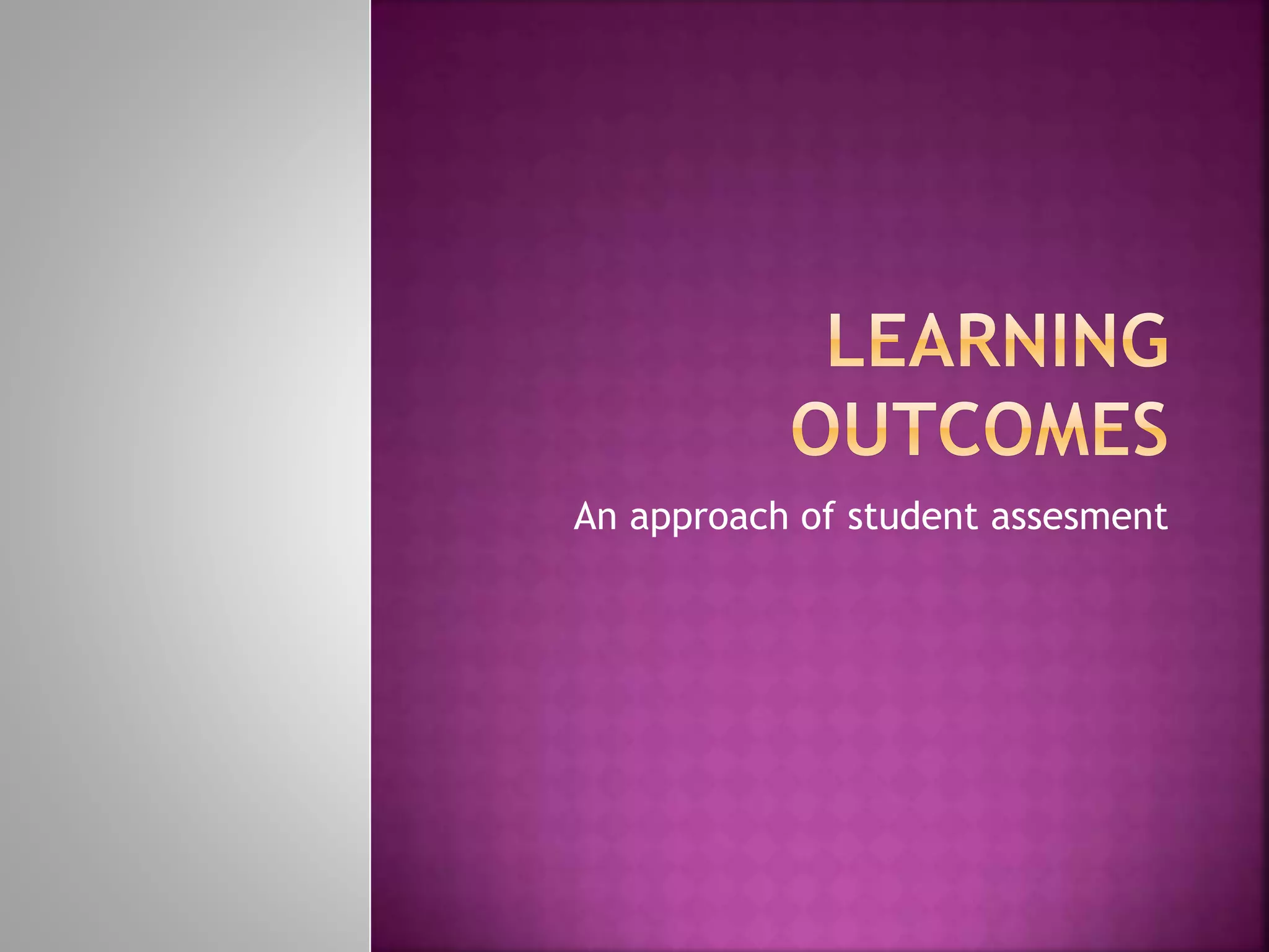 Learning outcomes | PPT