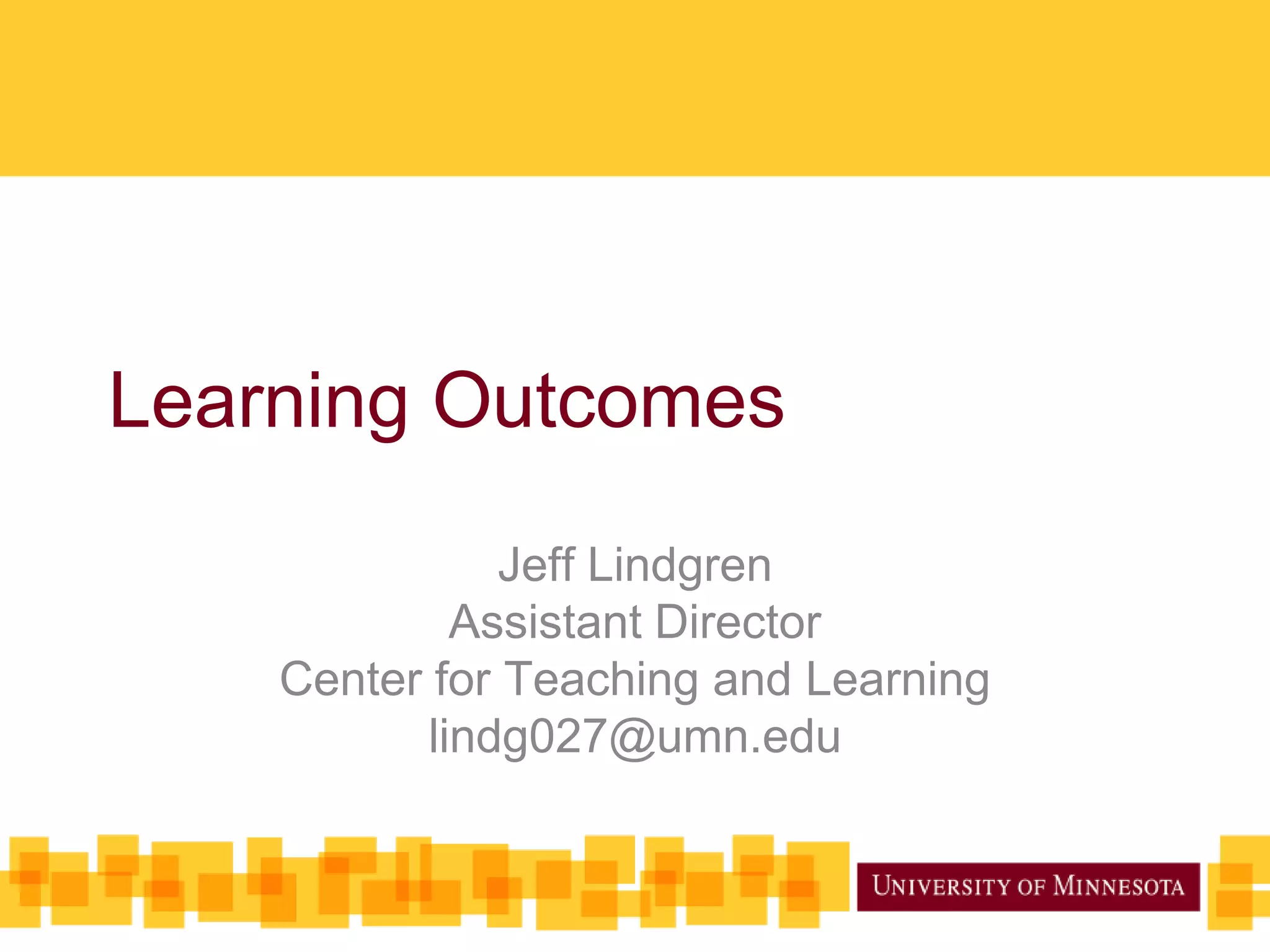 Course Design: Learning Outcomes | PPTX