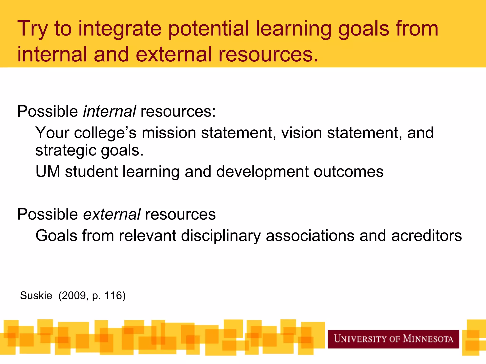 Course Design: Learning Outcomes | PPTX