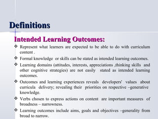 Learningoutcomesandlearningexperiencesfortechnicallydevelopedcurriculum ...