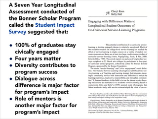 Introduction to Bonner High-Impact Initiative Learning Outcomes | PDF