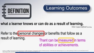 Learning outcomes what why and how | PPTX