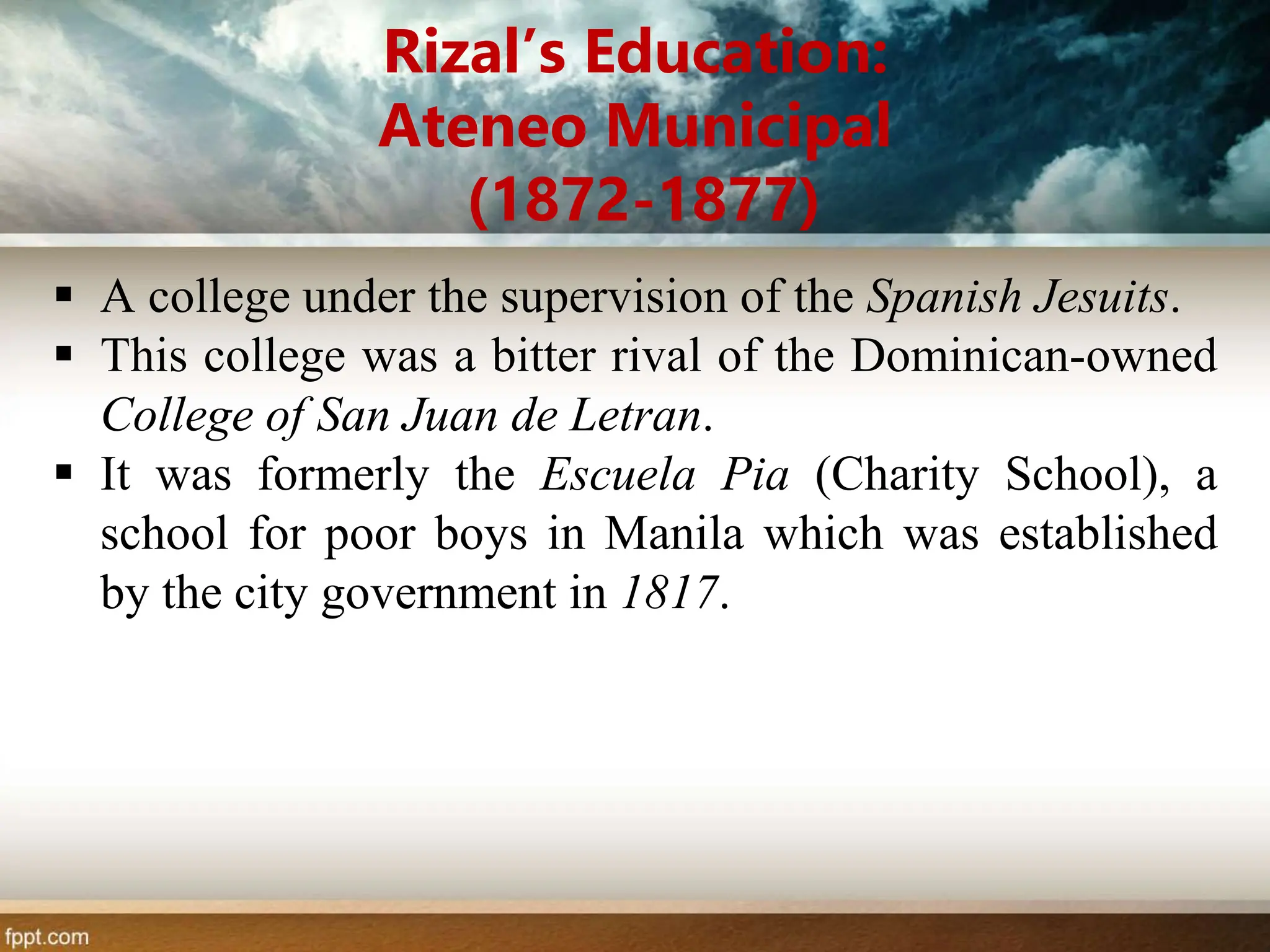 UNIT 3: RIZAL - EDUCATION AND CAREER | PPT