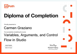 Variables, Arguments, and Control Flow in Studio | PPT