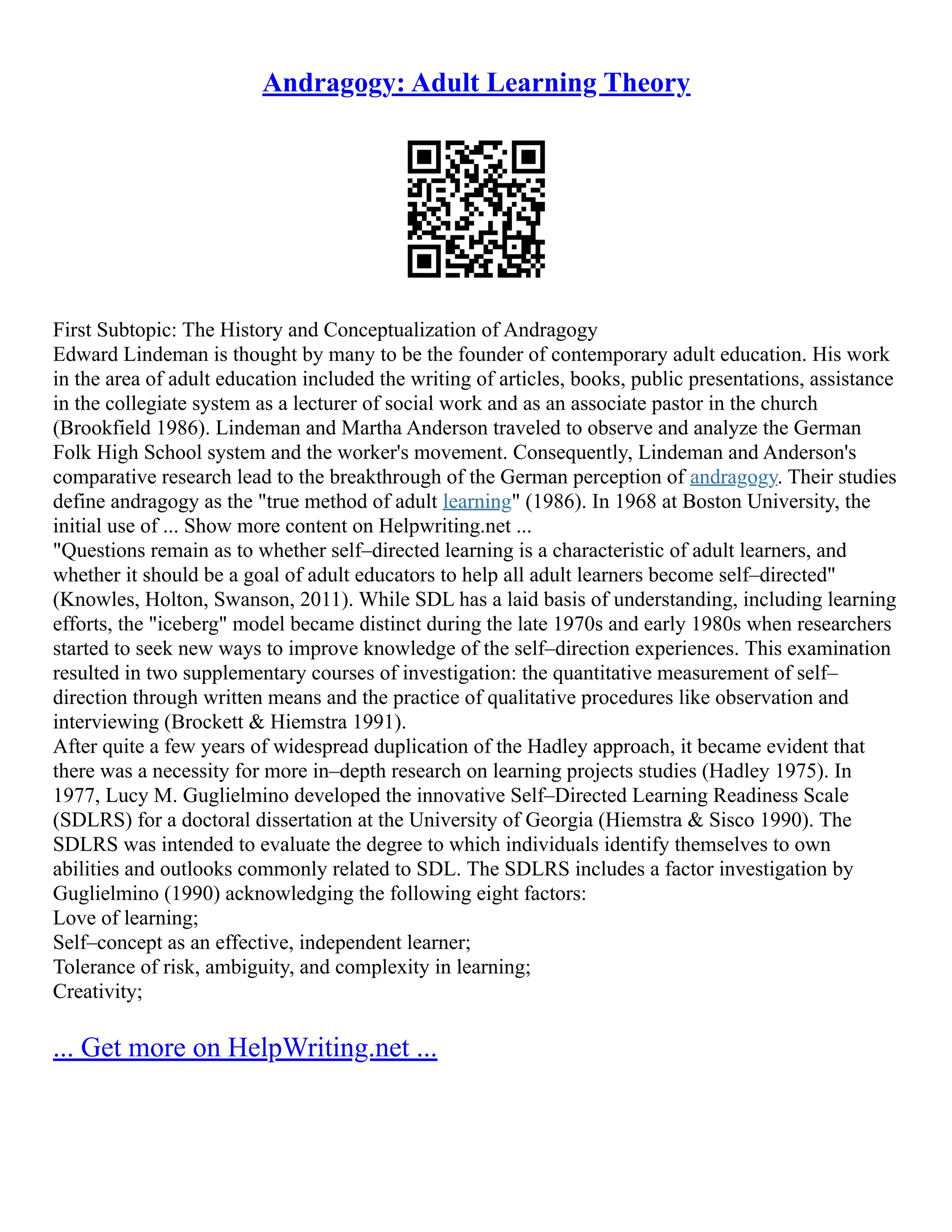 Learning Patterns, Shift From Andragogy | PDF