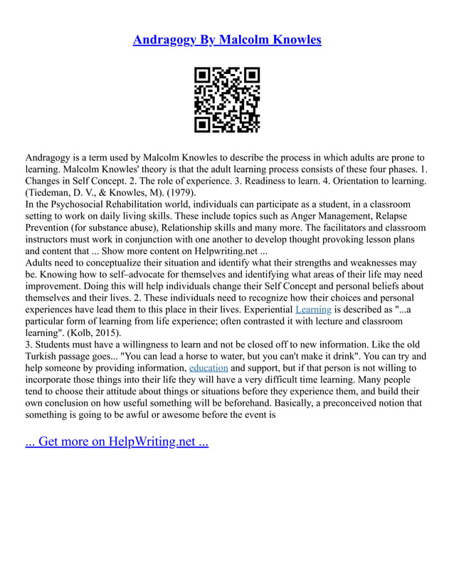 Learning Patterns, Shift From Andragogy | PDF