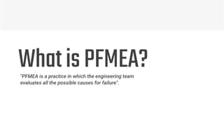 Learning PFMEA, Process Failure Mode Effects Analysis, PFMEA Advantages ...