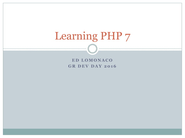 Learning Php 7 Ppt