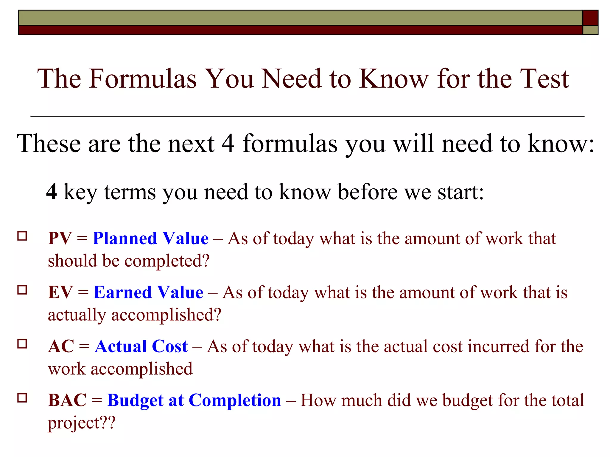 Learning pmp formulas the easy way | PPT | Stocks and Bonds | Personal ...