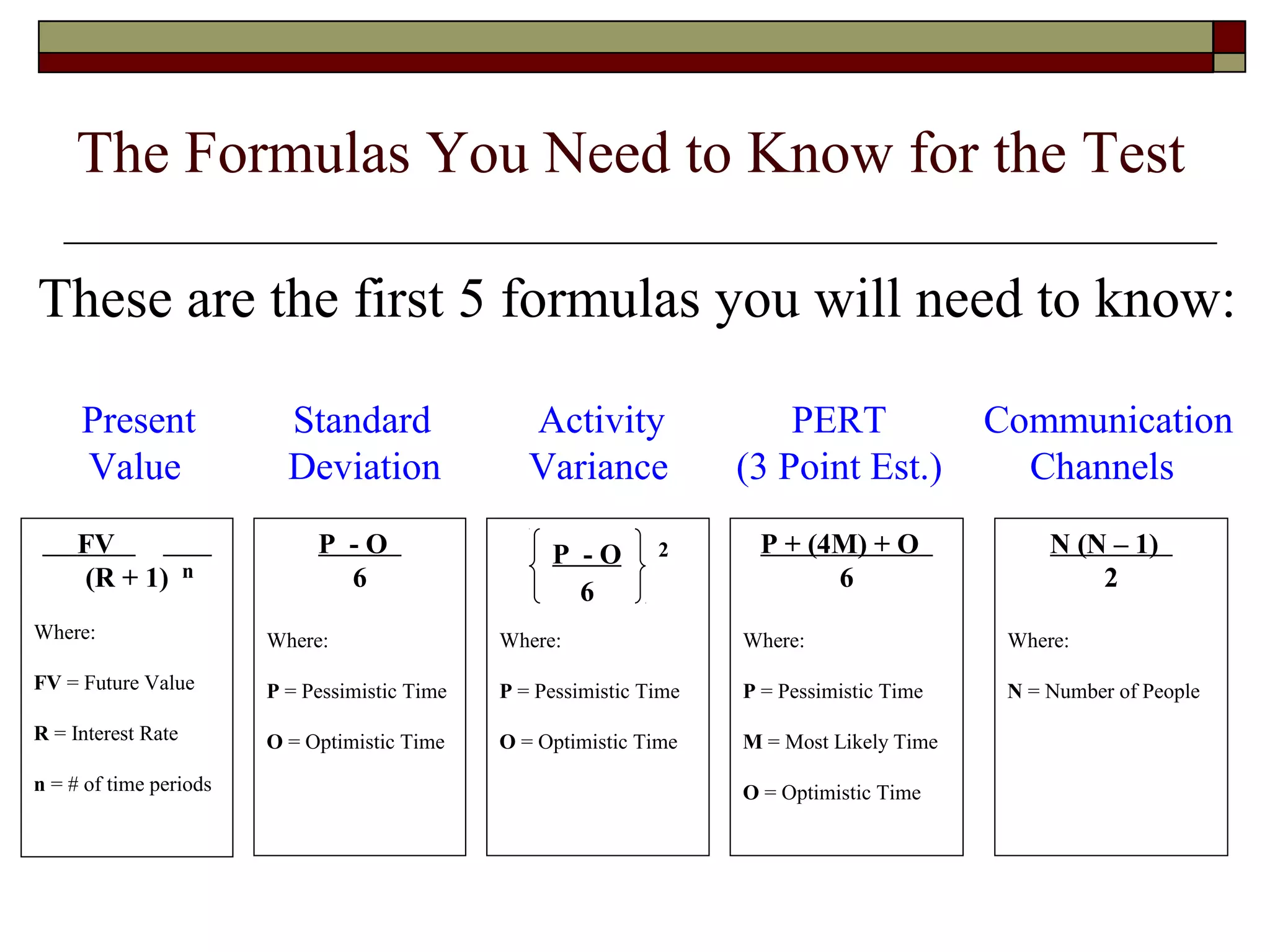 Learning pmp formulas the easy way | PPT | Stocks and Bonds | Personal ...