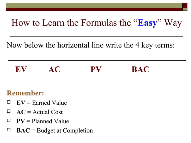 Learning pmp formulas the easy way | PPT | Stocks and Bonds | Personal ...