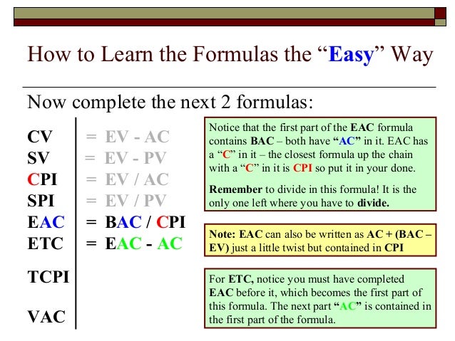 Learning pmp formulas the easy way