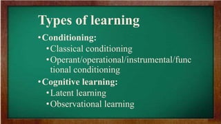 Learning in psychology | What is learning? | PPT