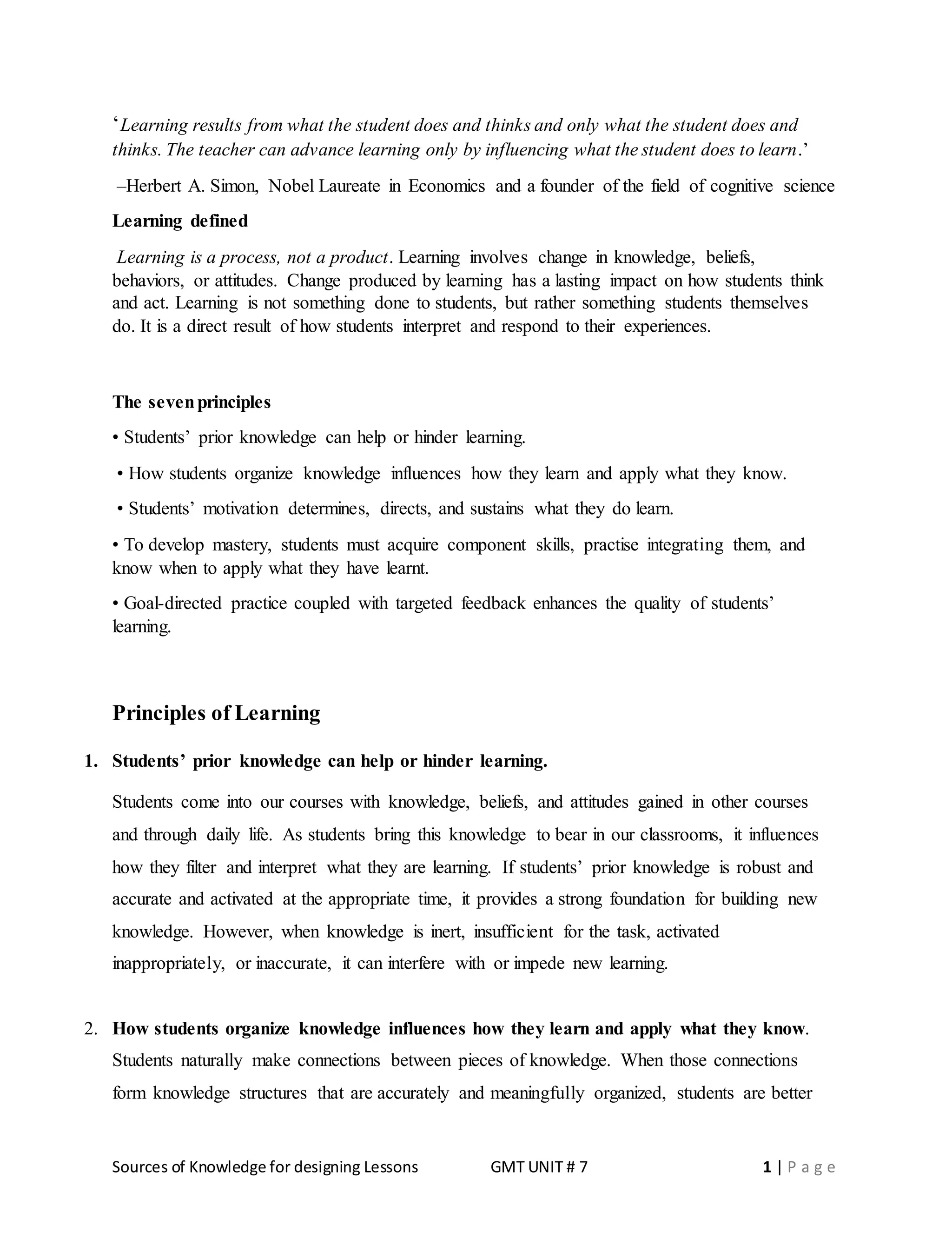 Learning principles | DOCX